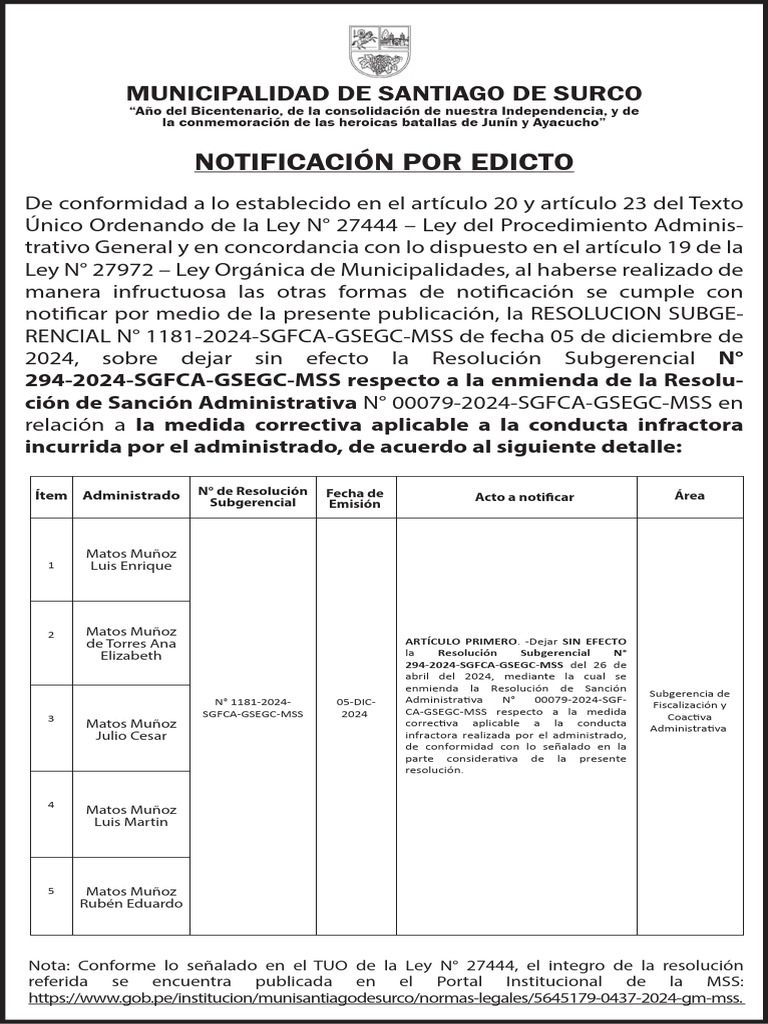 Edicto Final | PDF | Gobierno