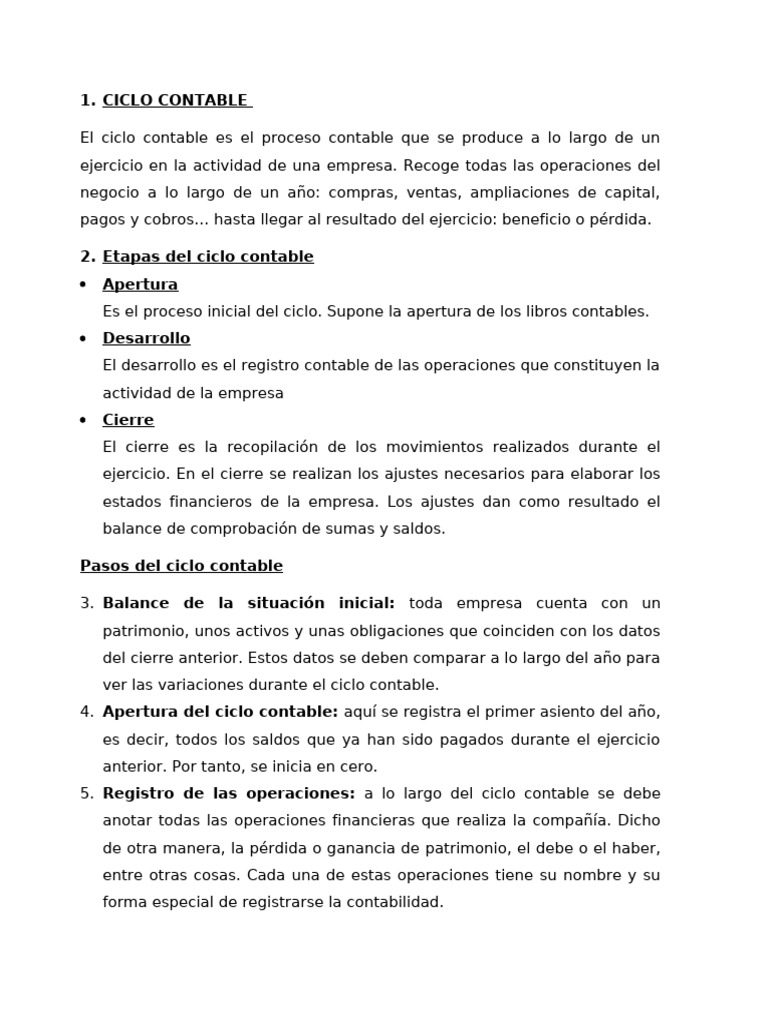 CICLO CONTABLE | PDF | Contabilidad | Estado financiero