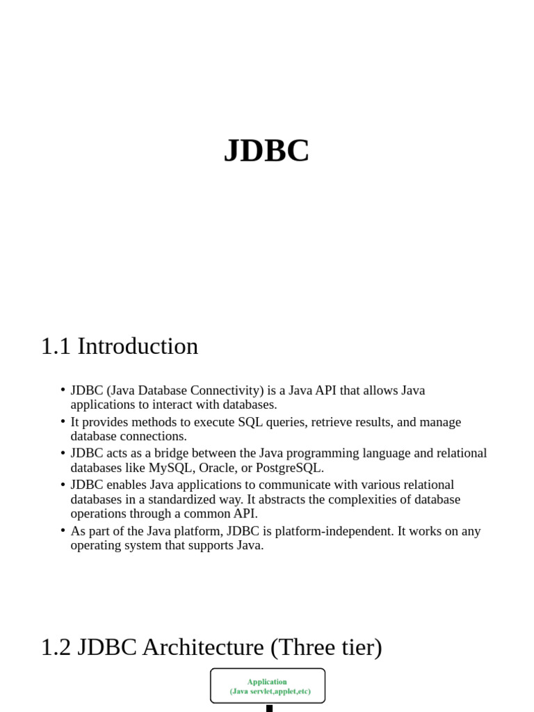 JDBC: Java Database Connectivity Guide | PDF