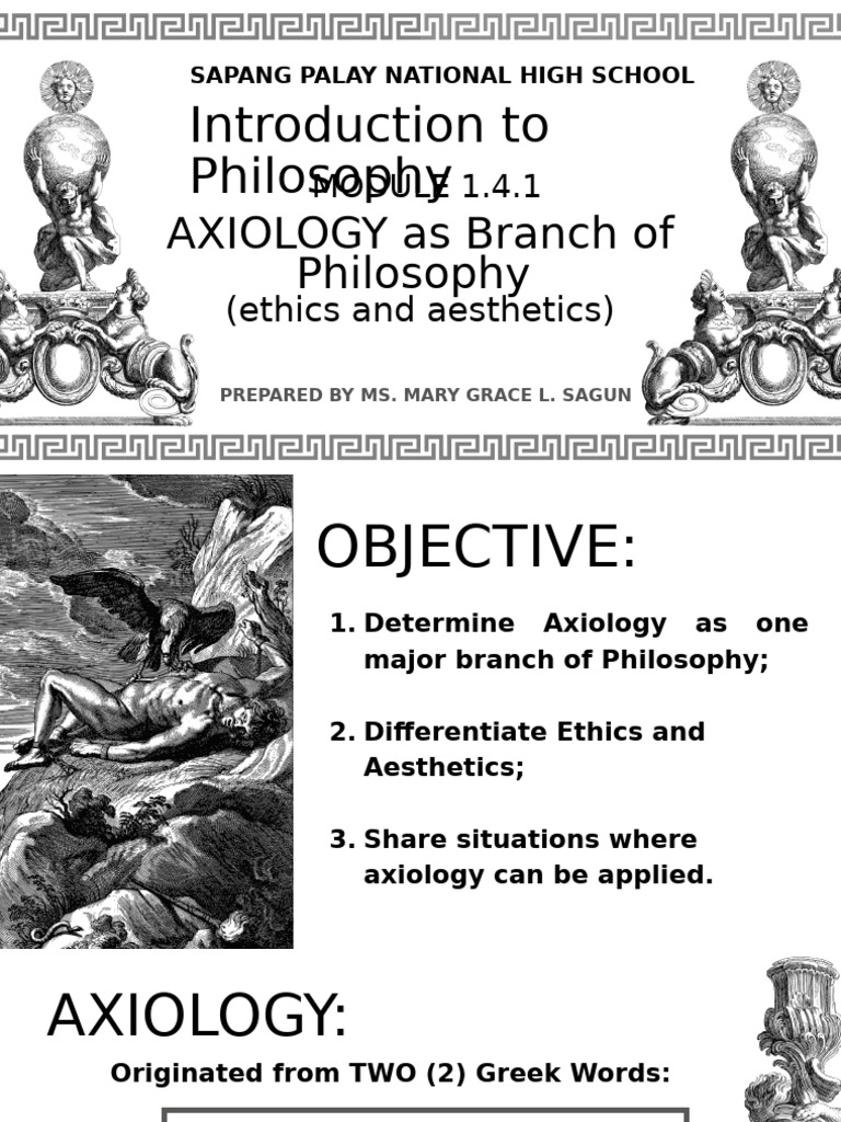 Module 1.4.1 AXIOLOGY As Branch of Philosophy | PDF | Aesthetics | Beauty