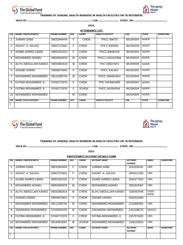 20 Training Attendance Sheets | PDF