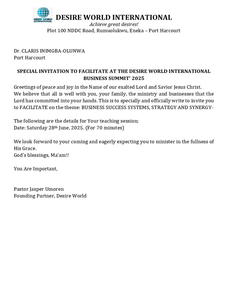 Desire World International | PDF