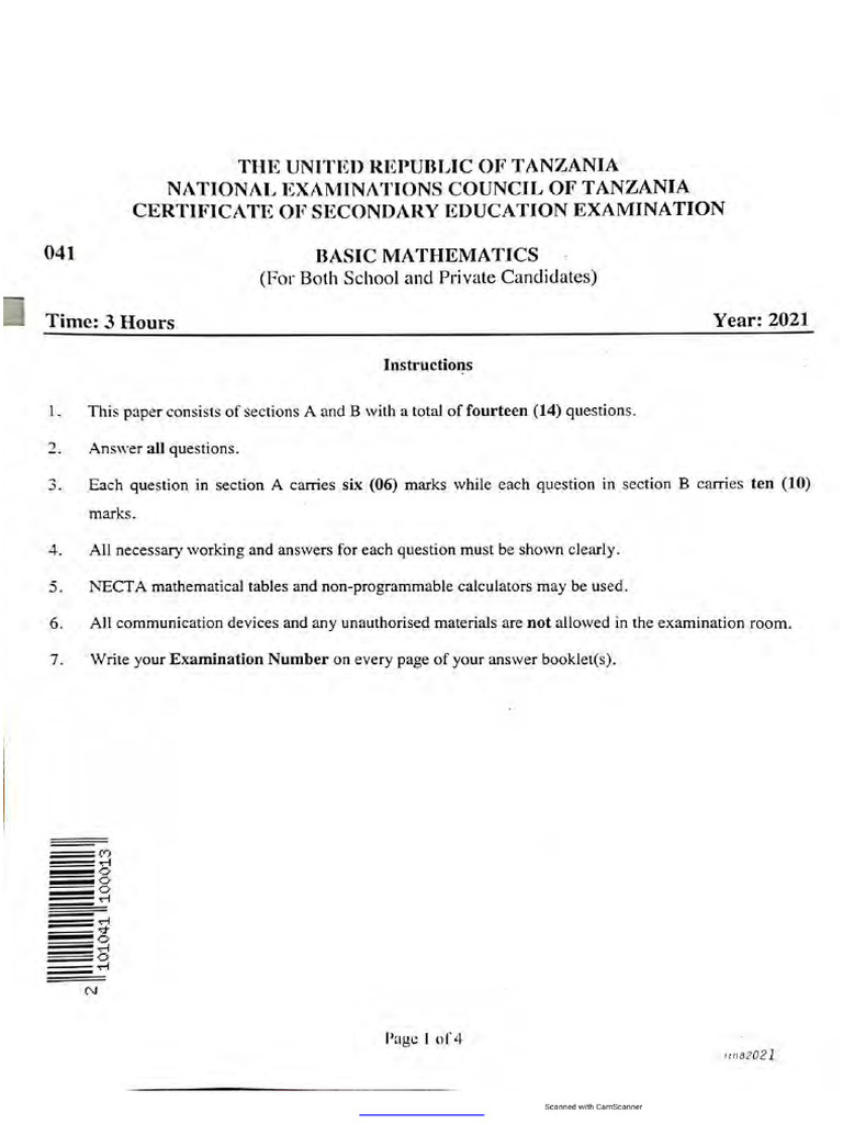 BasicMath-F4-2021 | PDF