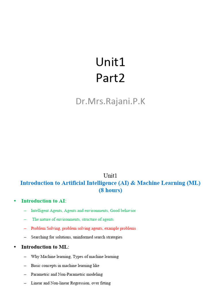 2_ U1_AIML_PART2 | PDF | Machine Learning | Artificial Intelligence