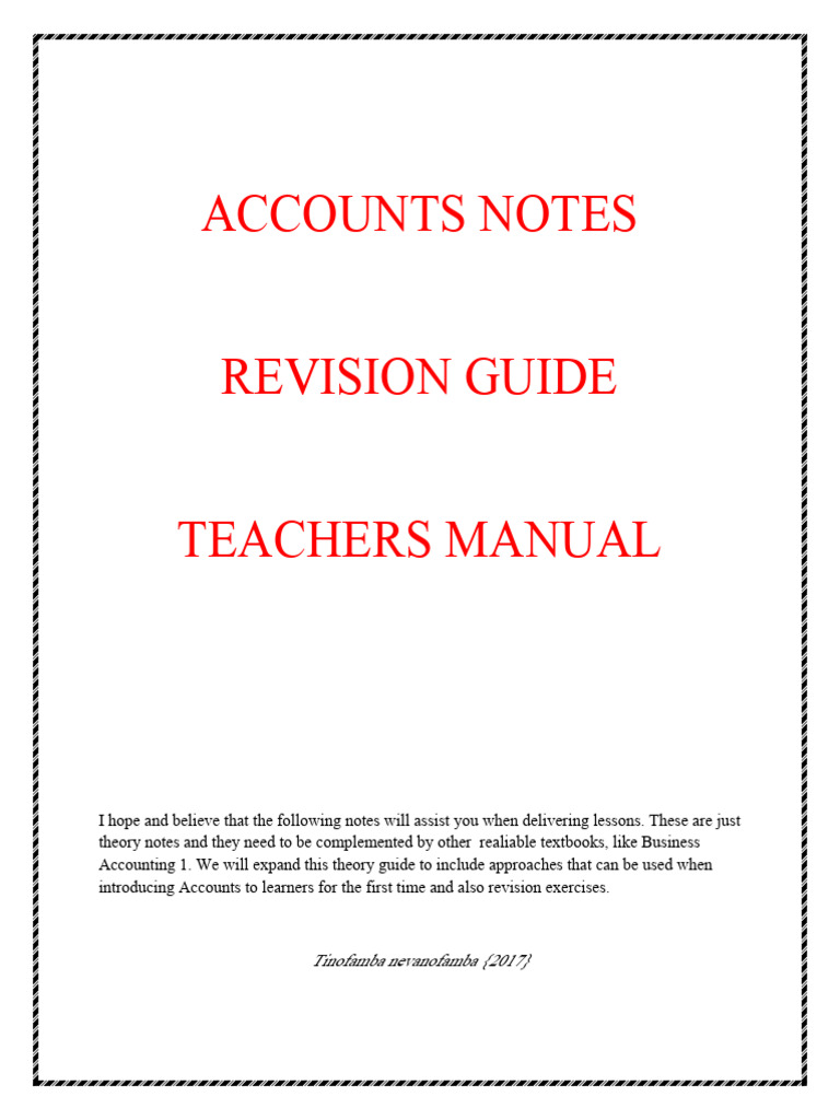 Comprehensive Accounts Revision Guide | PDF | Debits And Credits ...