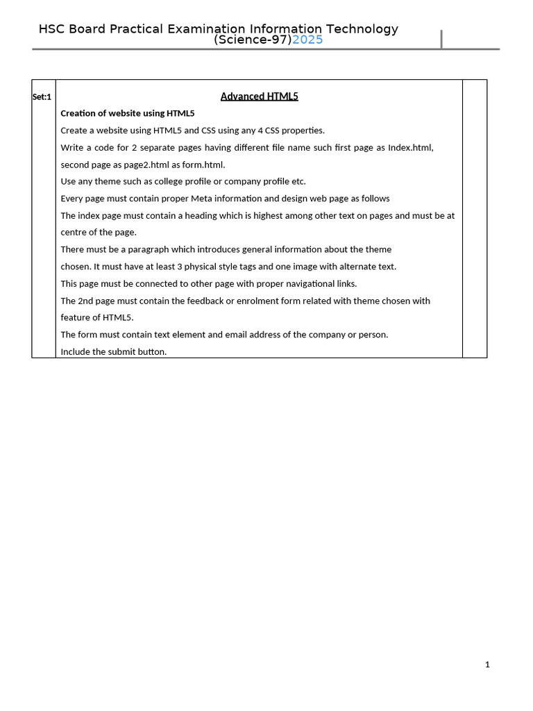 HSC IT Practical Exam Guide 2025 | PDF | Java Script | Web Development