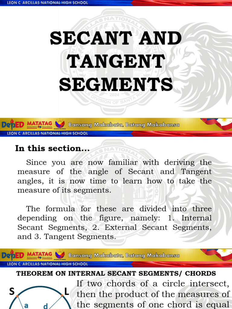 Q3L3 Secant and Tangent Segments | PDF | Trigonometric Functions | Circle