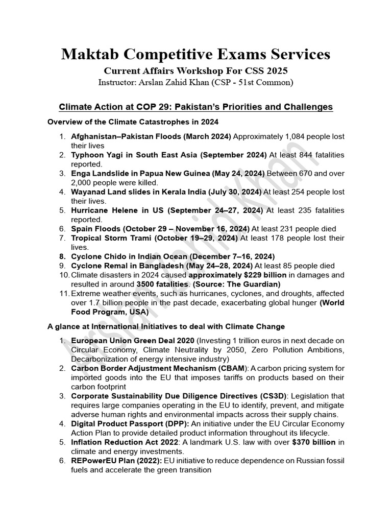 Climate Action at COP 29 | PDF | Tropical Cyclones | Climate Change ...