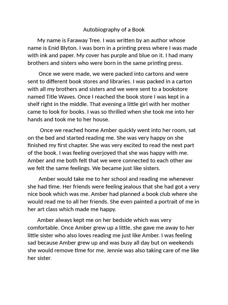 Autobiography of A Book | PDF