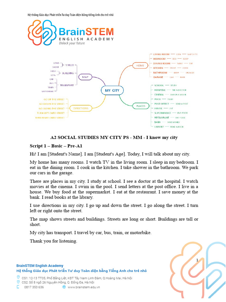 A2 - Social Studies - My City | PDF | Room | Home