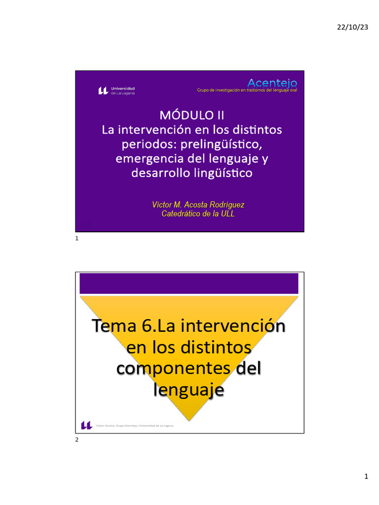 Módulo II Tema 6. Evaluacion e Intervención en TSH - Acosta | PDF | Fonética | Voz humana