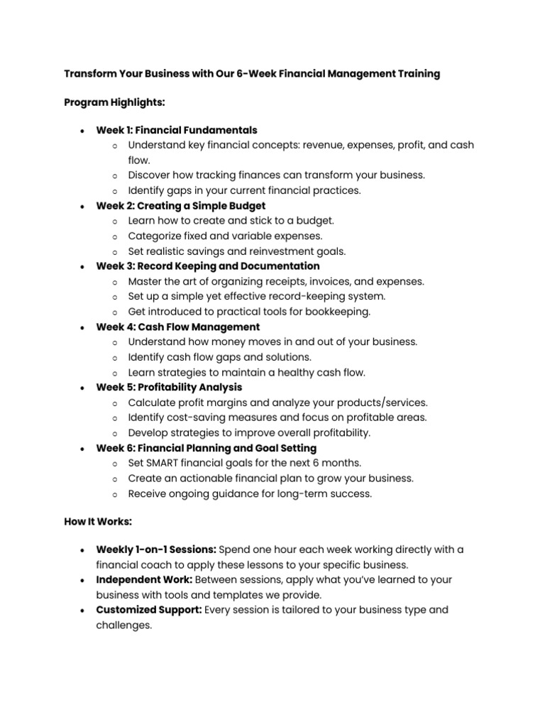 Financial Management Ops Training Overview | PDF