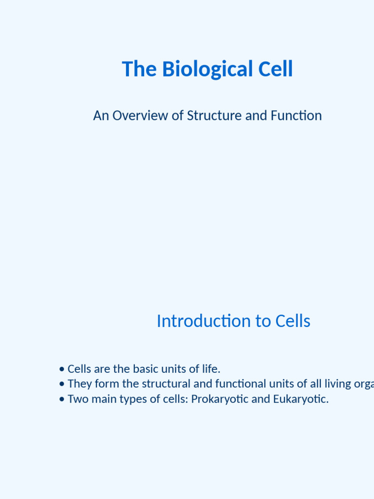 Intro to Cell Structure & Function | PDF