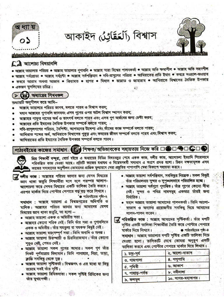 01. Chapter - Class 5 Islam | PDF