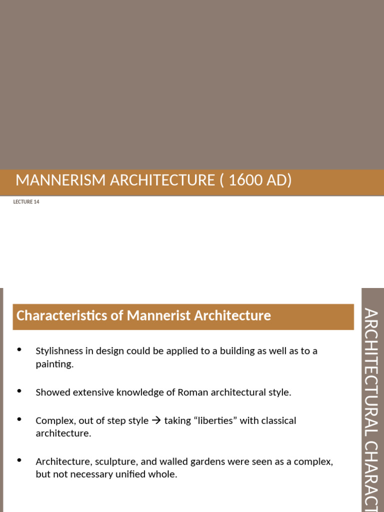 Mannerism Architecture | PDF | Architectural Design | Architecture