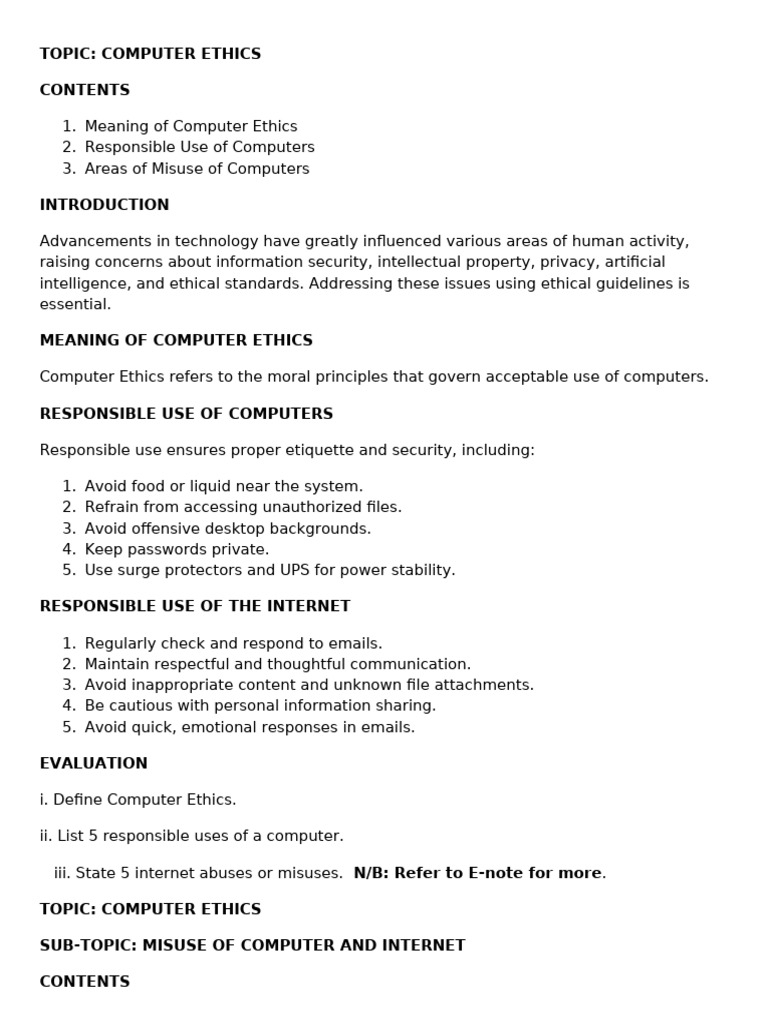 Computer Ethics and Misuse in JSS2 | PDF | Graphics | Icon (Computing)