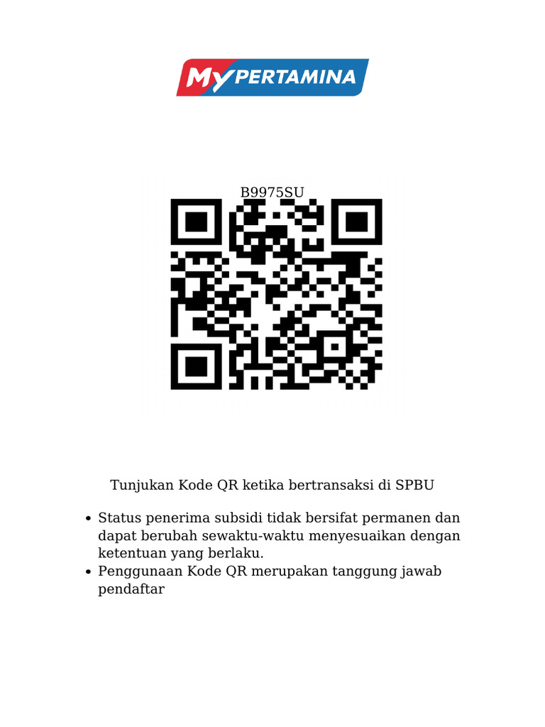 Contoh Barcode Solar Terbaru 2023 Pertamina | PDF