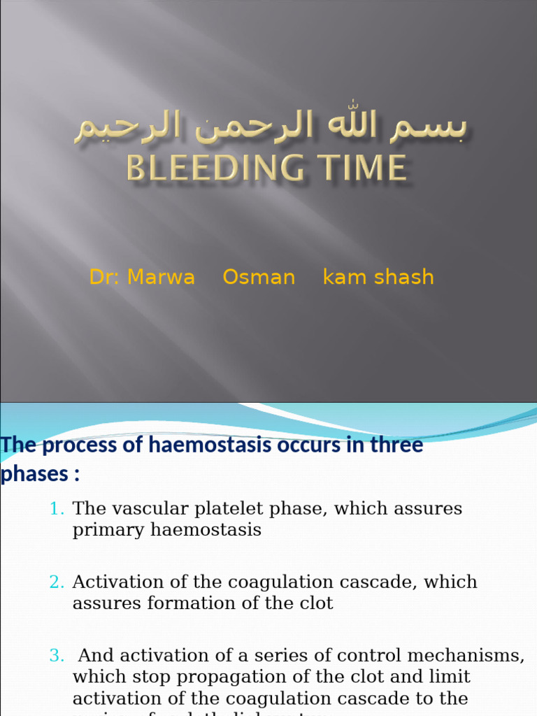 2 Bleeding Time | PDF | Hemostasis | Coagulation