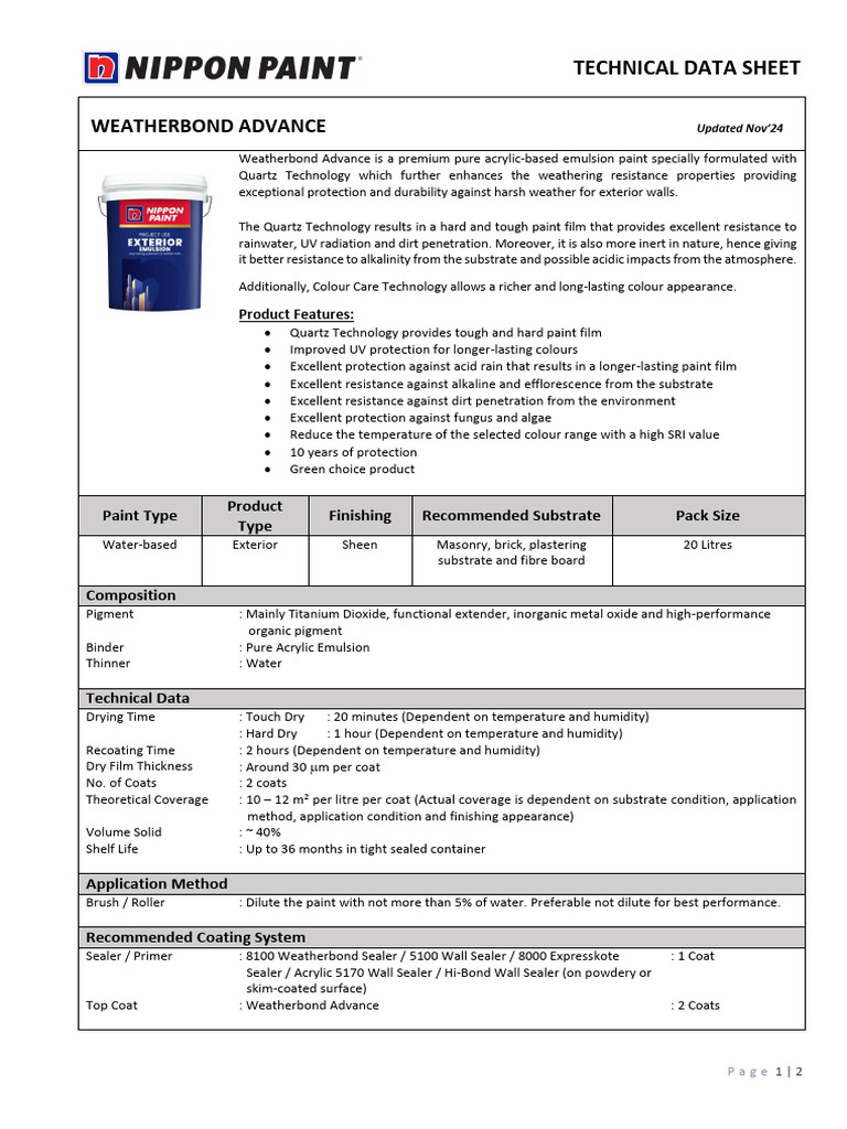 Weatherbond Advance | PDF | Paint | Industrial Processes