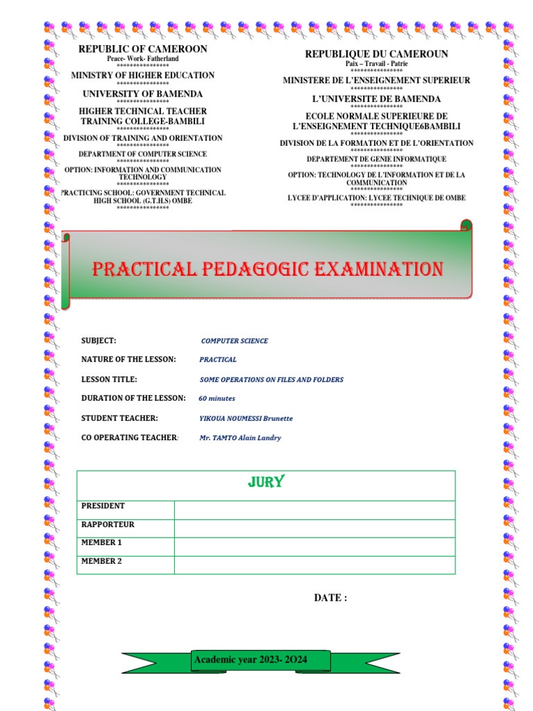 Pedagogic Exams - Practical Document - by JP Dada-1 | PDF | Icon (Computing) | Computer File