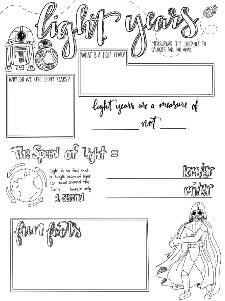 Light Years Worksheet | PDF