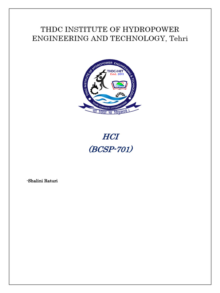 HCI 4th Year | PDF | Human–Computer Interaction | Usability