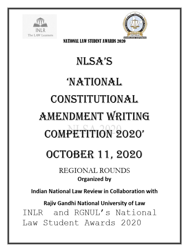 GUIDELINES - NLSA's CONSTITUTIONAL AMENDMENT WRITING COMPETITION 2020 ...