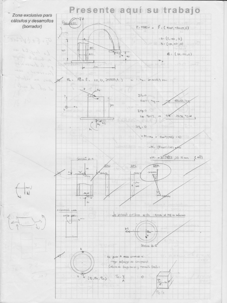 MEC250_EX1_2013-2 (solo solución) | PDF