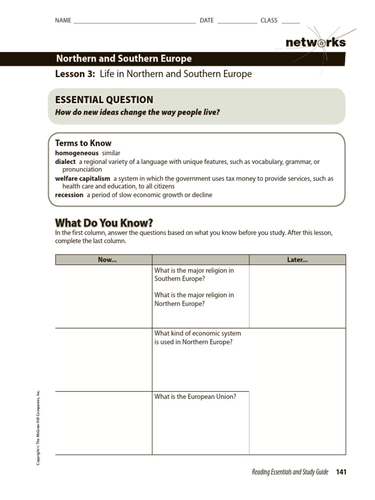 North South Europe - Fill in The Blanks | PDF | Europe | Italy