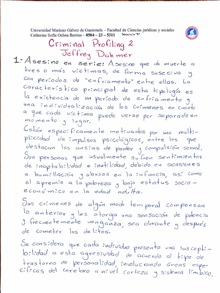 Jeffrey Dahmer - Criminal Profiling 2 | PDF
