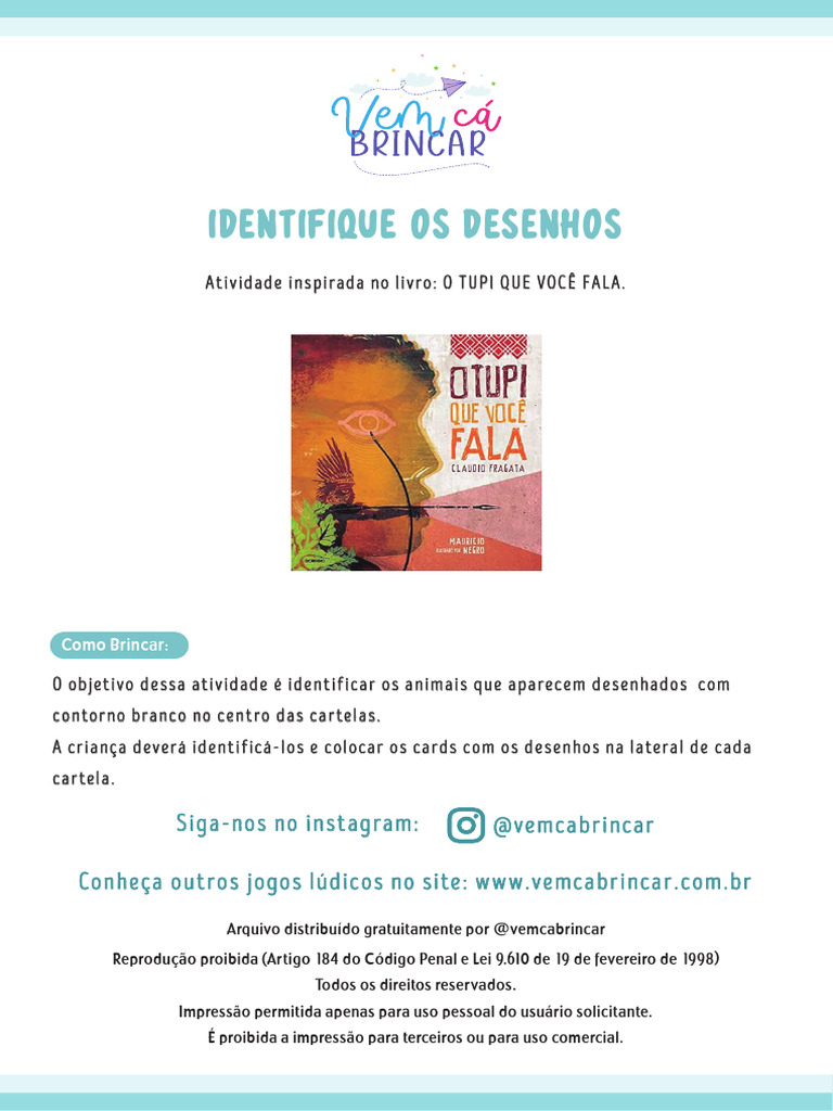 Atividade Do Livro o Tupi Que Voce Fala Vem Ca Brincar | PDF