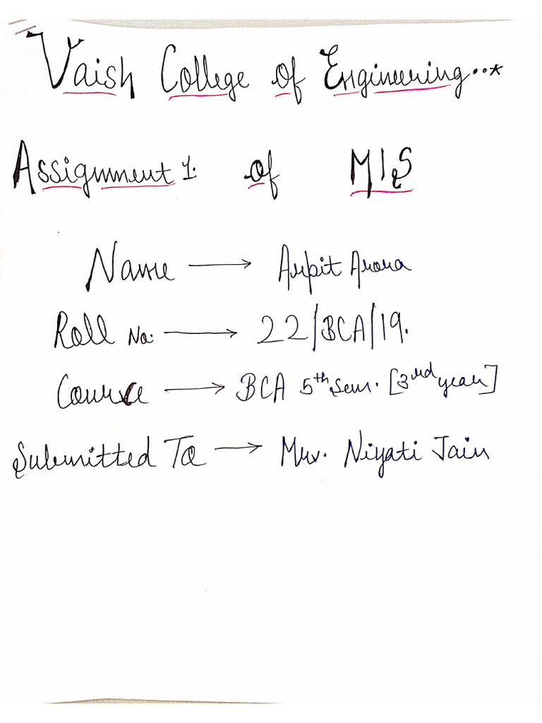 Arpit Arora MIS | PDF