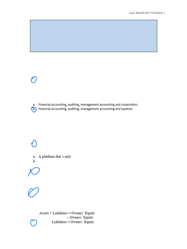 Tutorial 1-1 | PDF | Financial Accounting | Equity (Finance)