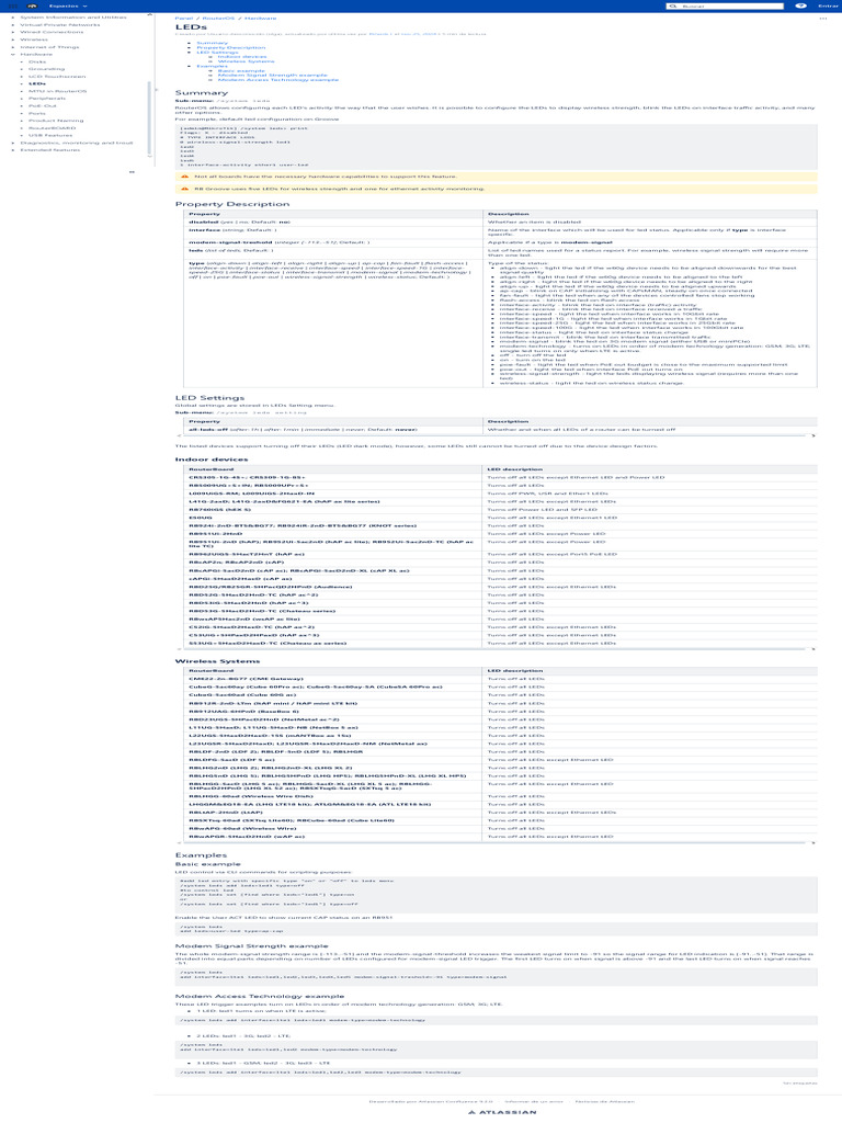 LEDs - RouterOS - MikroTik Documentation | PDF | 3 G | Modem