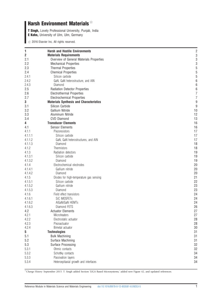 Harsh Environment Materials - singh 2016 | PDF | Chemical Vapor ...