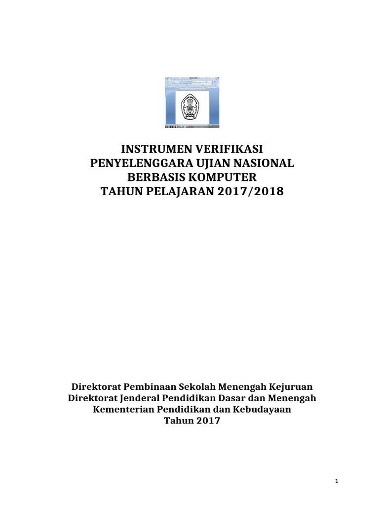 Instrumen Verifikasi Unbk 2018 | PDF