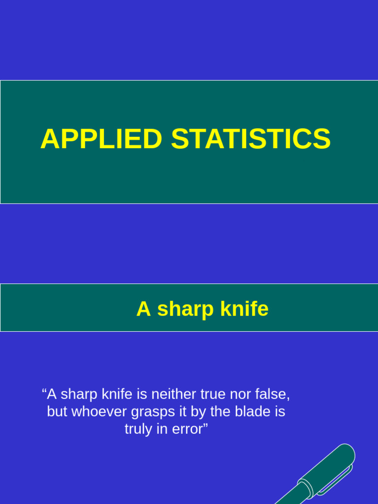 Applied Statistics Part 1 | PDF | Statistics | Level Of Measurement