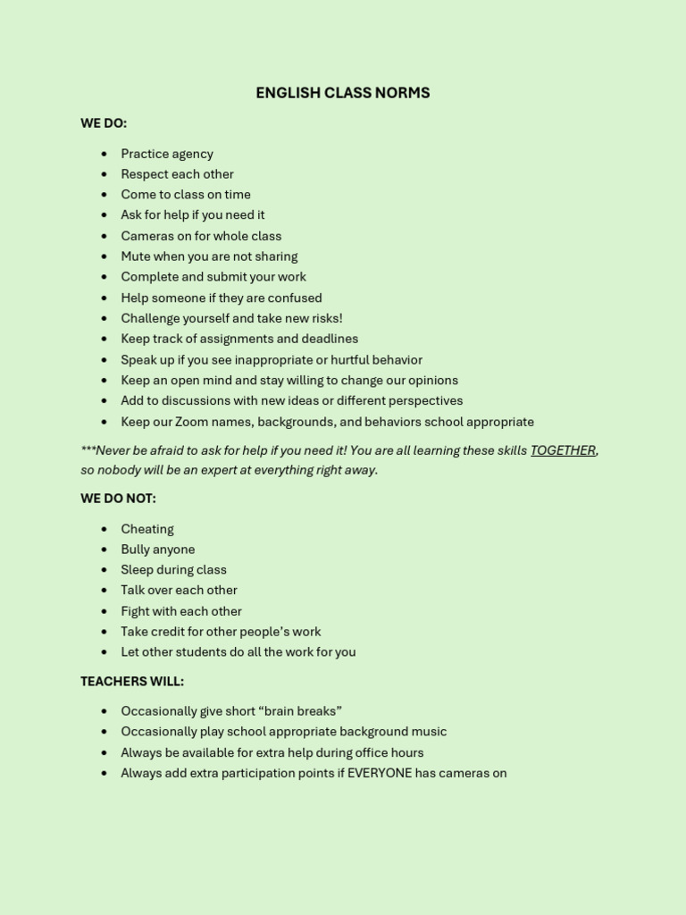 ELA 9-10 Class Norms | PDF