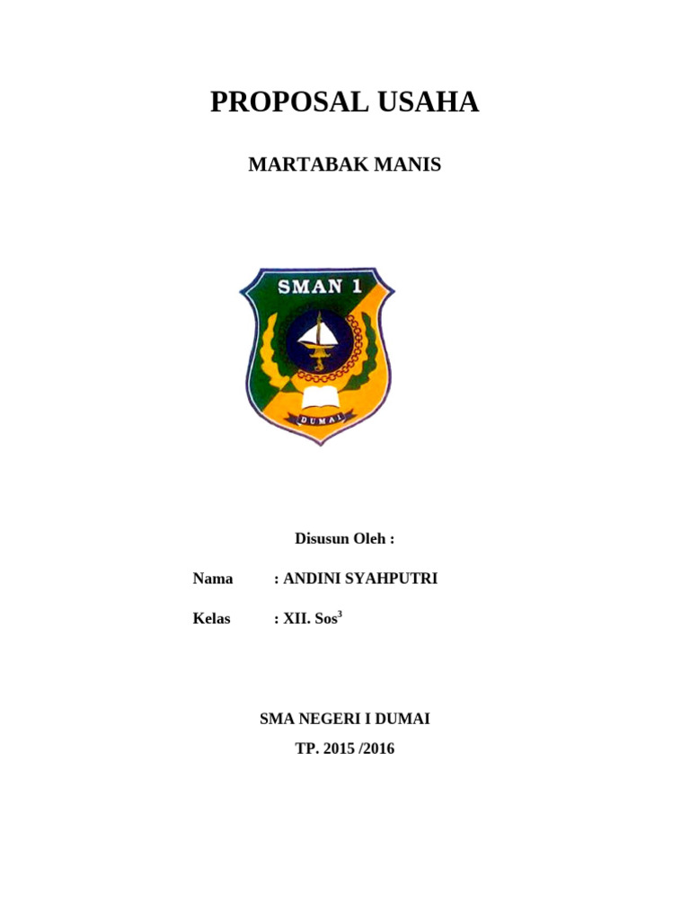 Proposal Usaha Martabak Manis | PDF