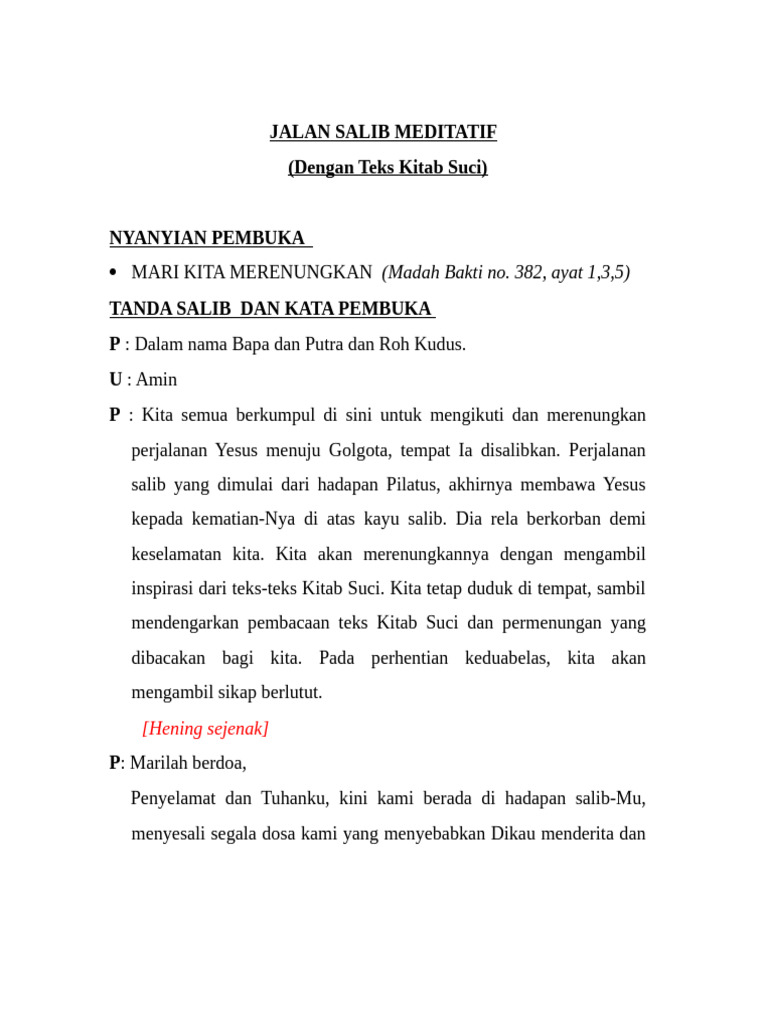 Teks Jalan Salib Meditatif 31c | PDF