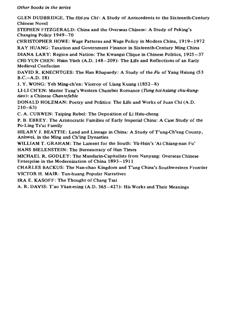 Statesmen and Gentlemen The Elite of Fu-Chou Chiang-Hsi, in Northern ...