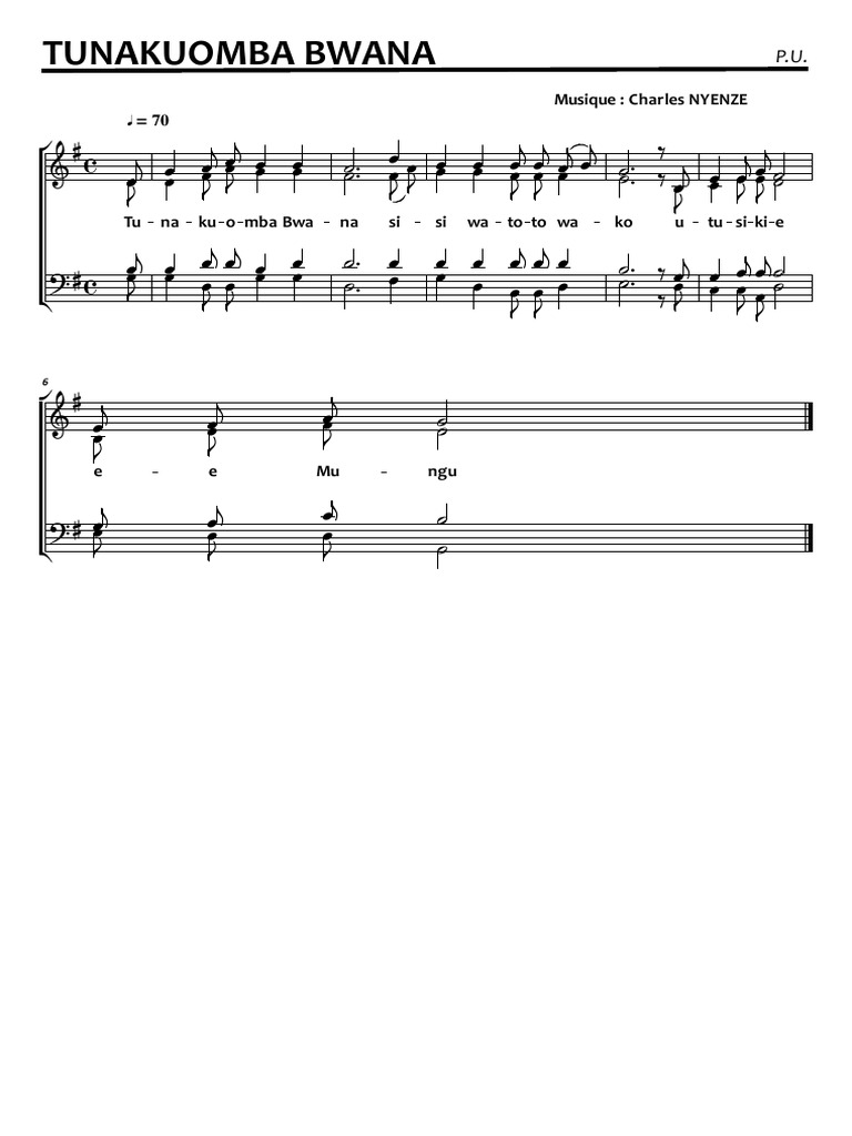 Tunakuomba Bwana | PDF