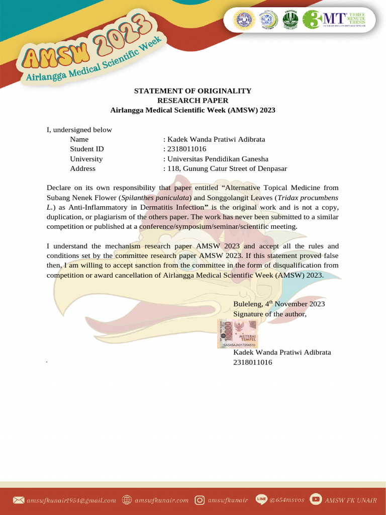 Statement of Originality | PDF