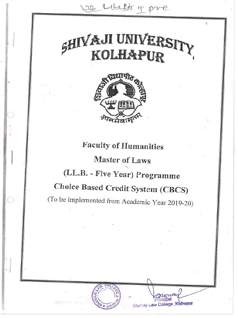 Five Year Law Syllabus CBCS | PDF