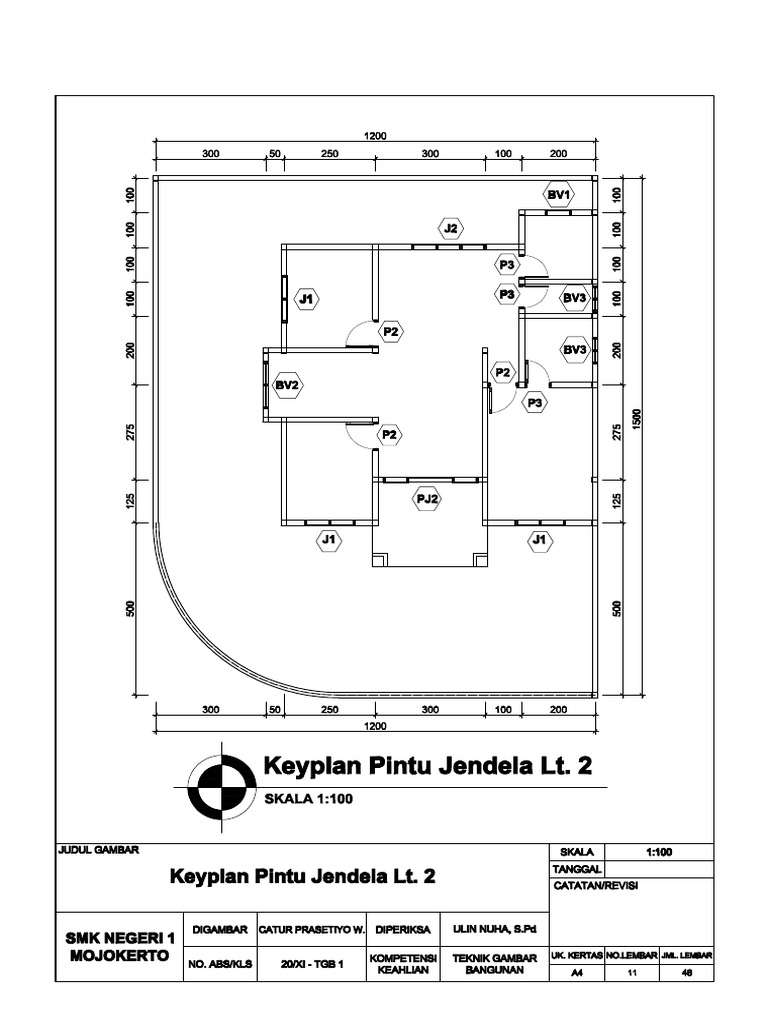 11 Keyplan Pintu Jendela LT 2 Catur Pras | PDF