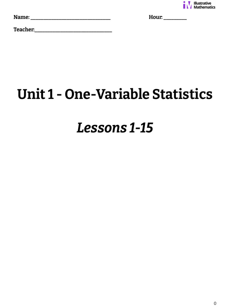 Unit_1_Workbook | PDF | Mean | Outlier