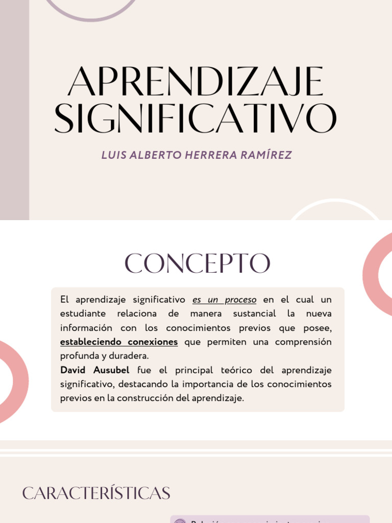 Aprendizaje Significativo | PDF