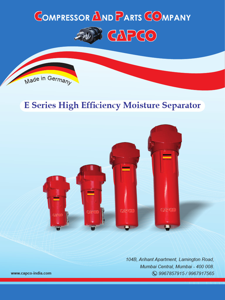 CAPCO Moisture Separators Broucher (E - Series) | PDF | Equipment ...