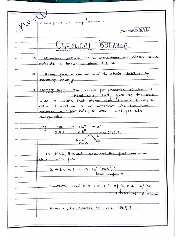 Kota Handwritten Notes For INORG PART 1 | PDF