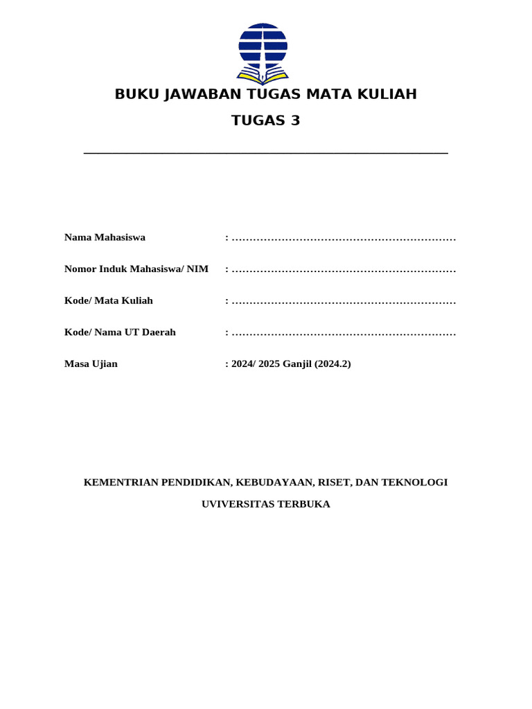 Buku Jawaban Tugas Mata Kuliah | PDF